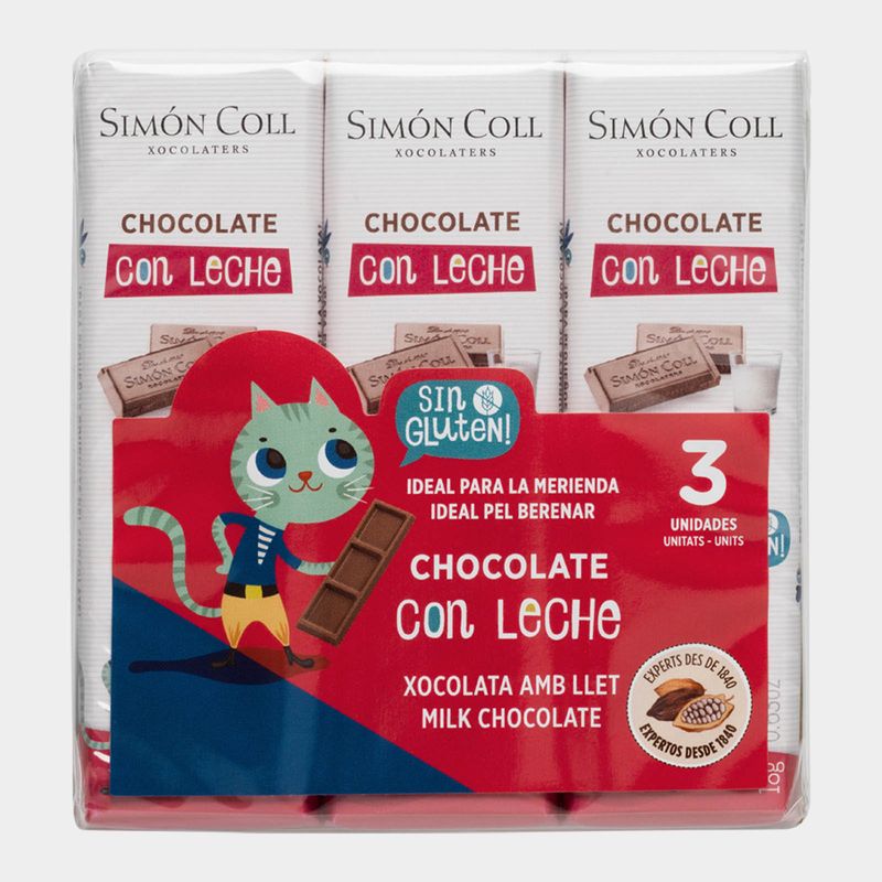 Milk Chocolate pack for children 3u x 18g | Simón Coll