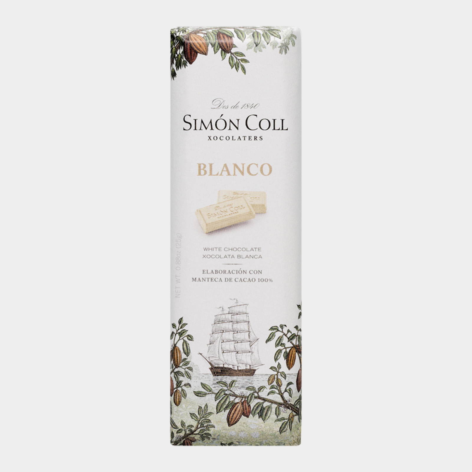 Mini tableta de Chocolate blanco 25g | Simón Coll