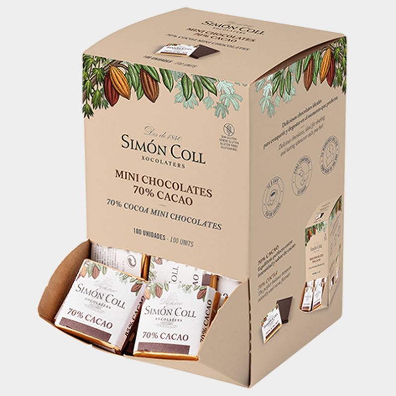 Mini Dark Chocolate Bar 70% cocoa Box 100u x 5g | Simón Coll