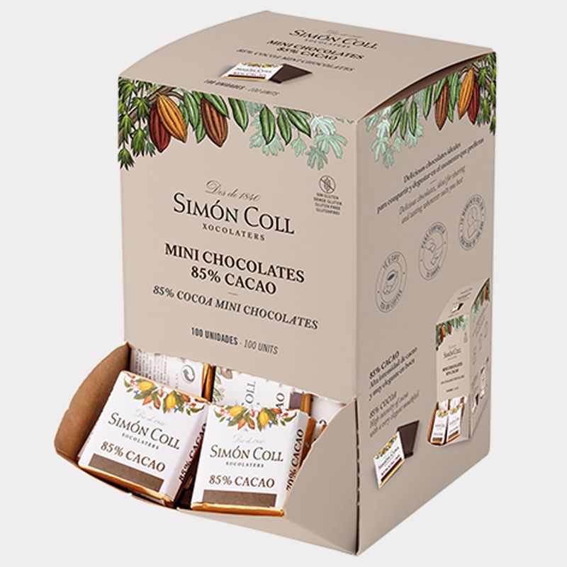 Mini Dark Chocolates 85% cocoa Box 5g 100u| Simón Coll