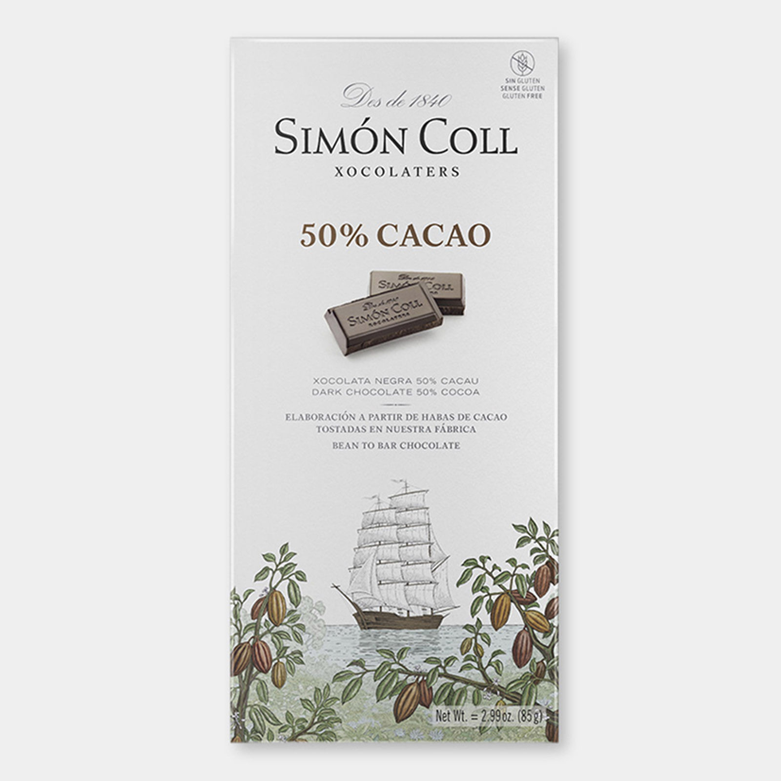 Dark Chocolate Bar 50% cocoa 85g | Simón Coll