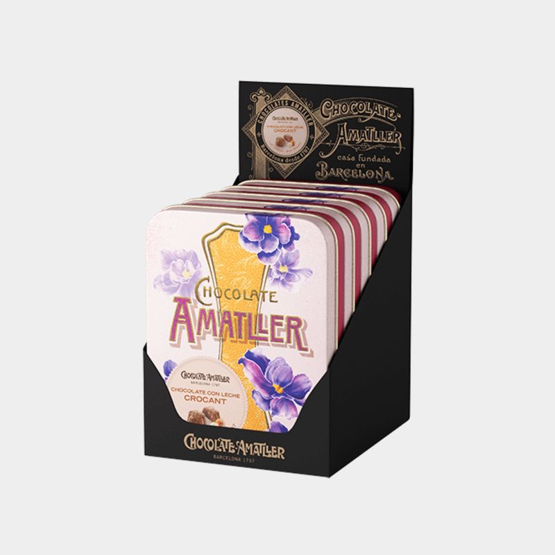Chocolate Crocant Amatller Flower Pralines Tin 72g | Simón Coll