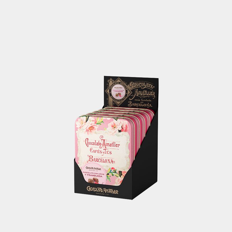 Raspberry Amatller Flower Pralines Tin 72g | Simón Coll