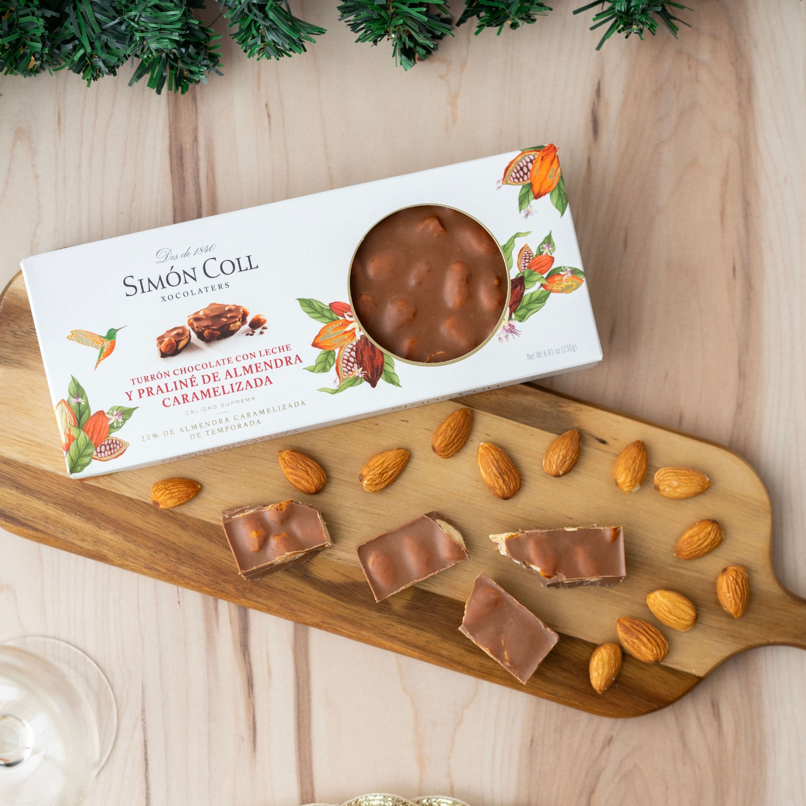 Turrón Chocolate con leche y praliné de almendra caramelizada 250g ...
