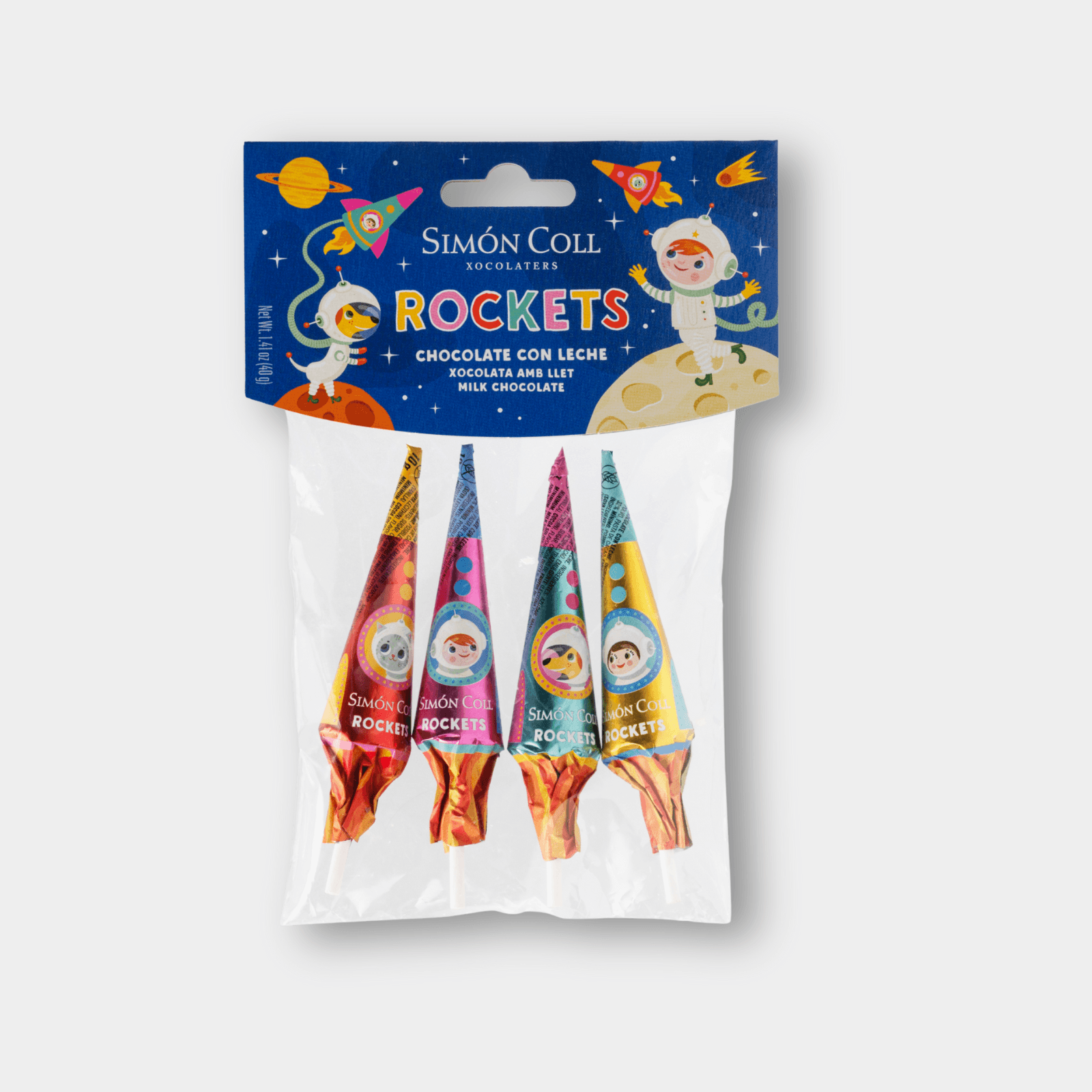 Rockets Chocolate con Leche Bolsa 4u x 10g