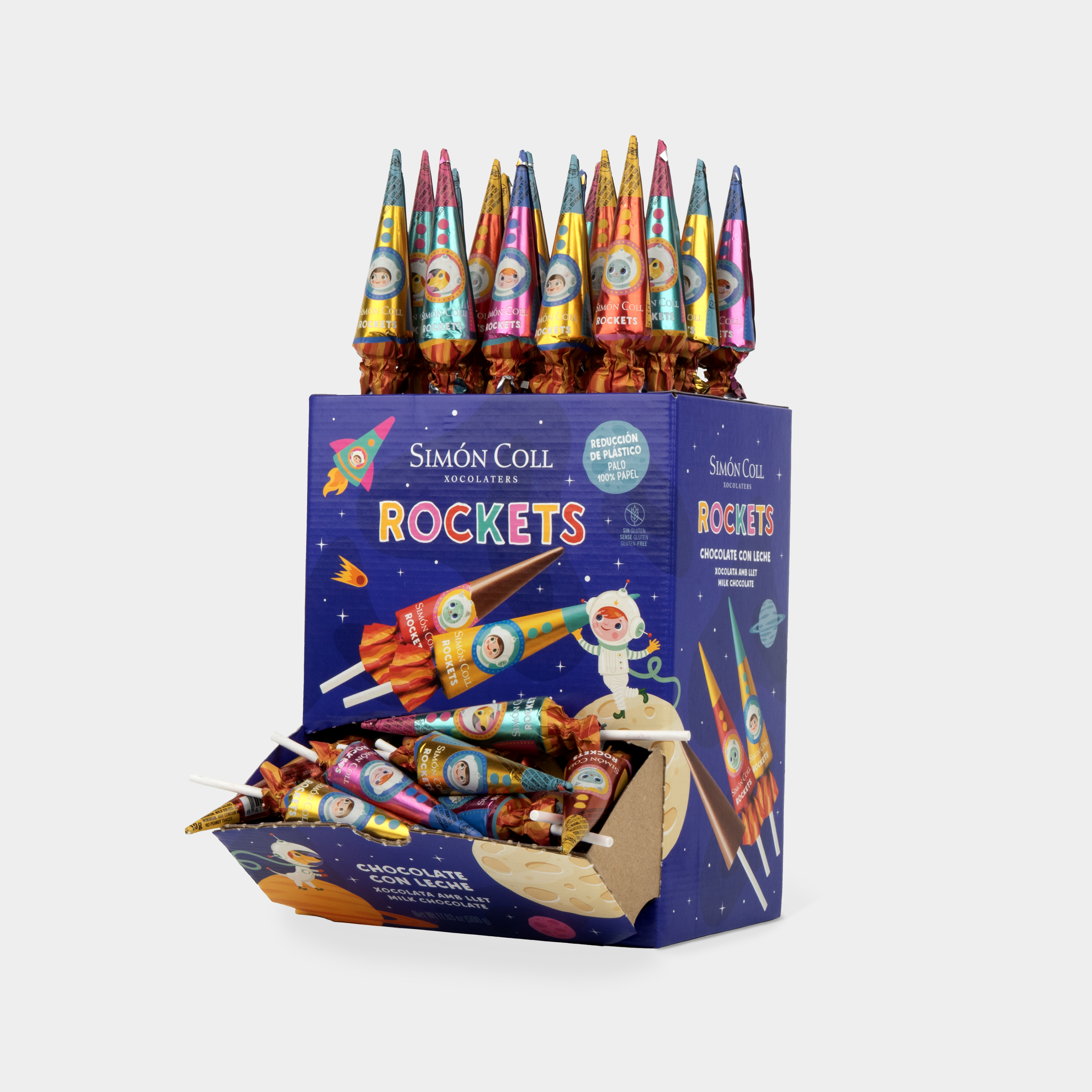 Rockets Chocolate con Leche Display 50u x 10g