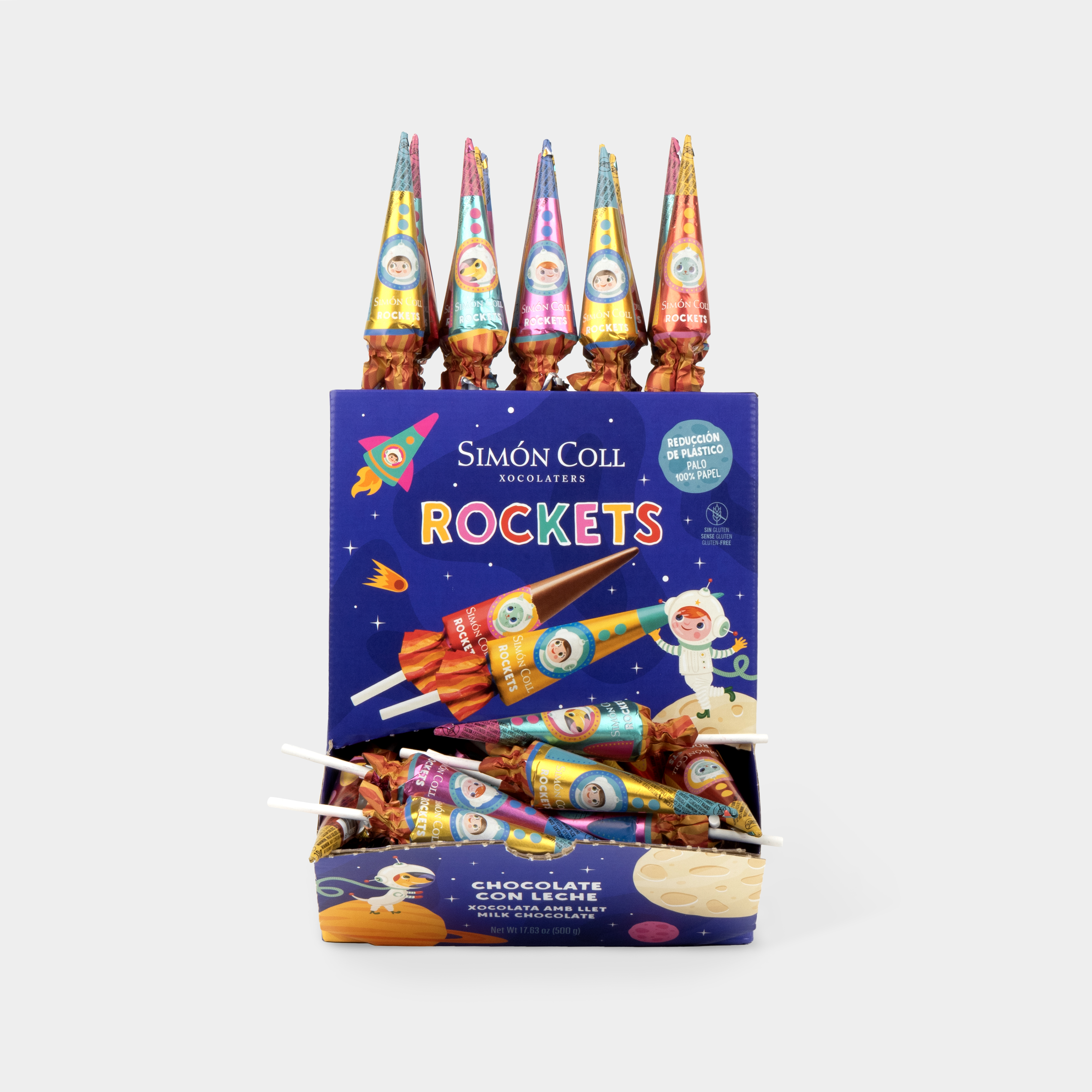 Rockets Chocolate con Leche Display 50u x 10g