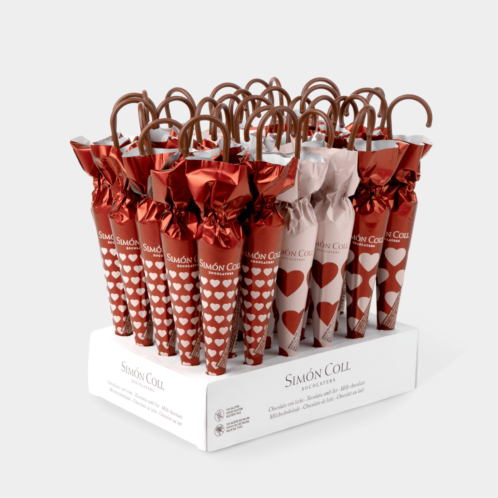 Paraguas Chocolate con leche Corazones 35g | Simón Coll